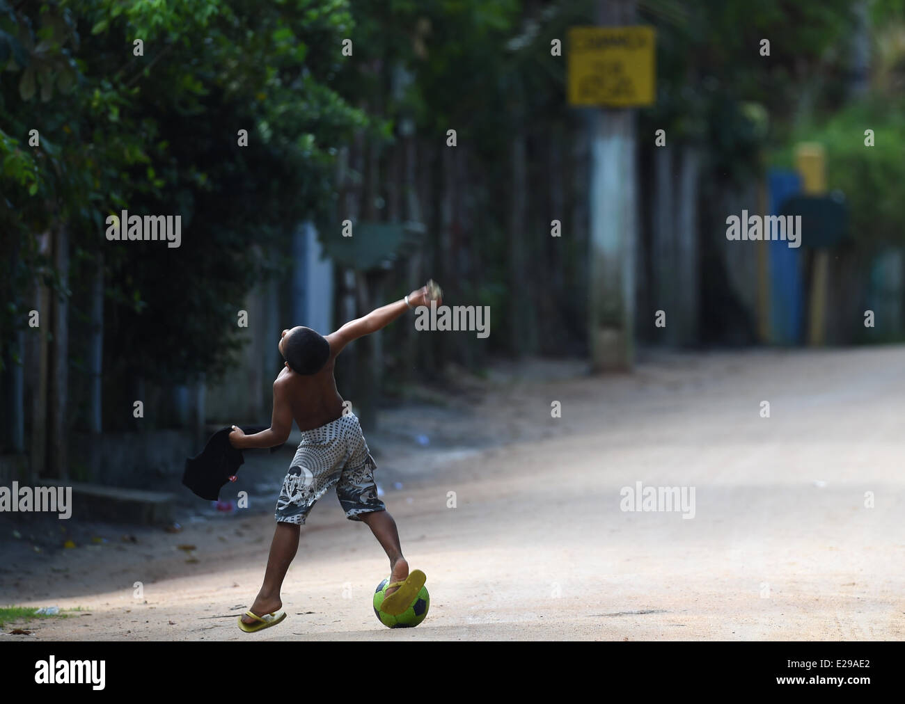 Santo Andre, Brazil. 17th June, 2014. A kid is seen in a street in ...