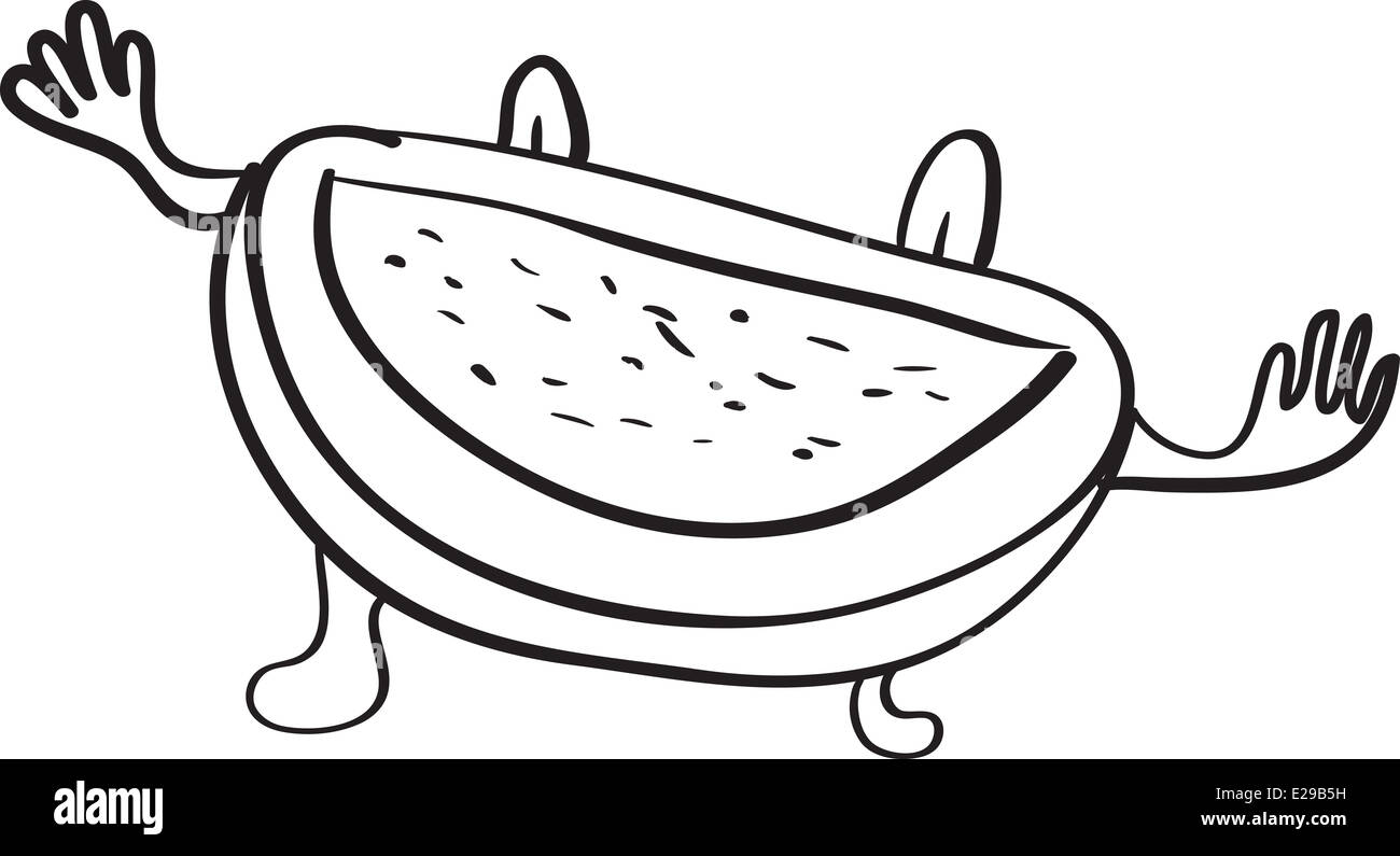 Simple vector drawing in the style of melon cartoon sketches Stock ...