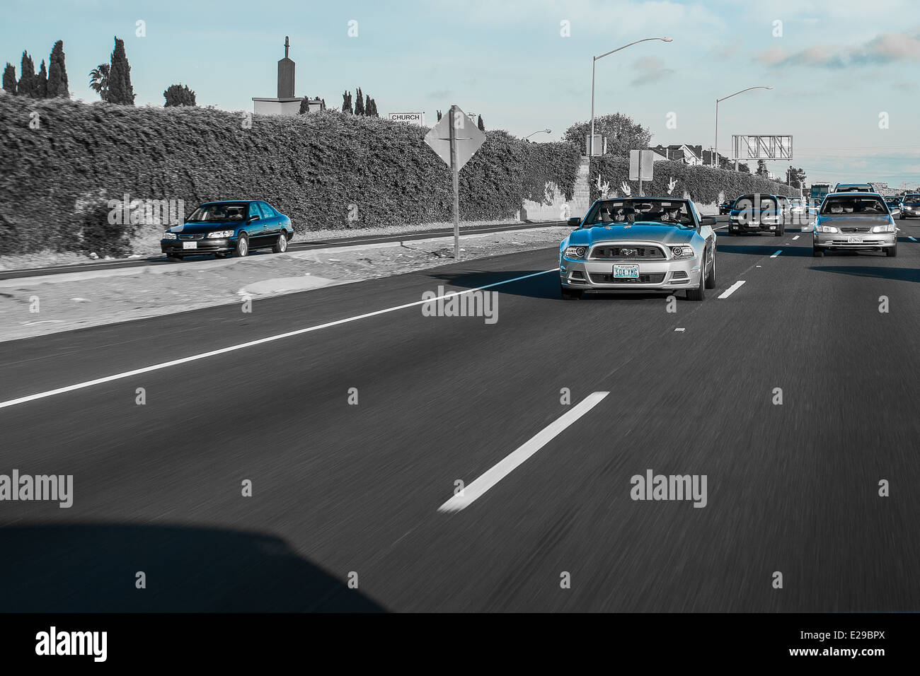 Ford Mustang on HIghway 1 One Stock Photo - Alamy