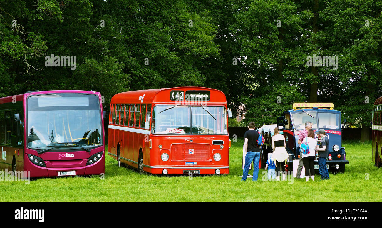 Display of various buses at autokarna 2014 rally Wollaton park ...