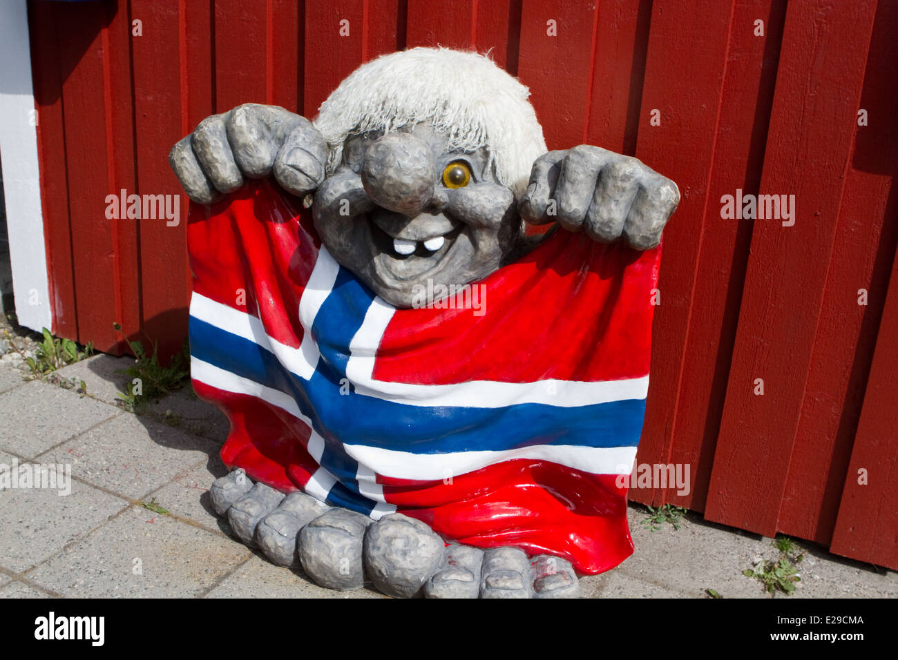 Norwegian troll statue in the Lofoten Islands in the Arctic Circle ...