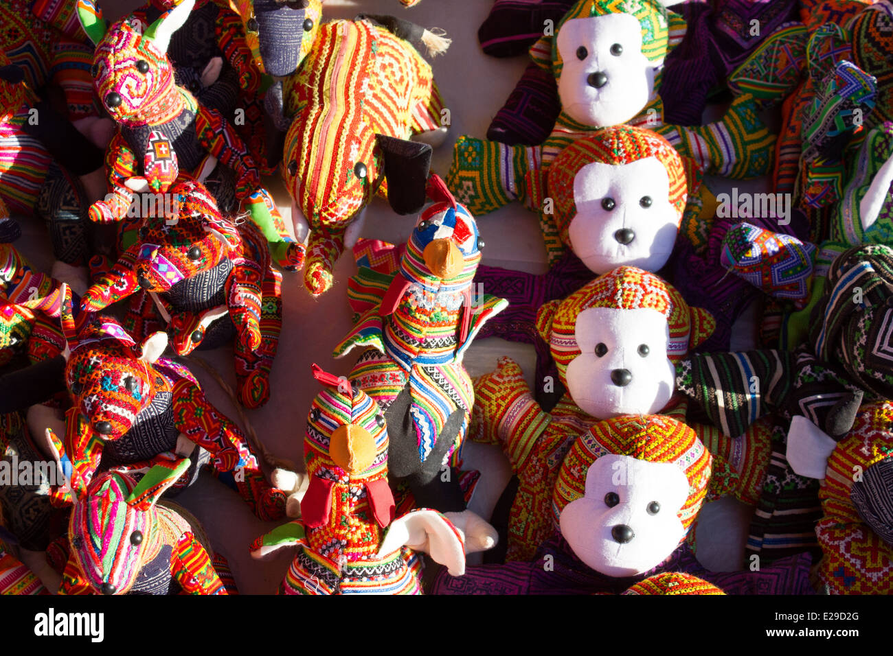 Toy monkeys at a market in the ancient town of Luang Prabang, situated ...