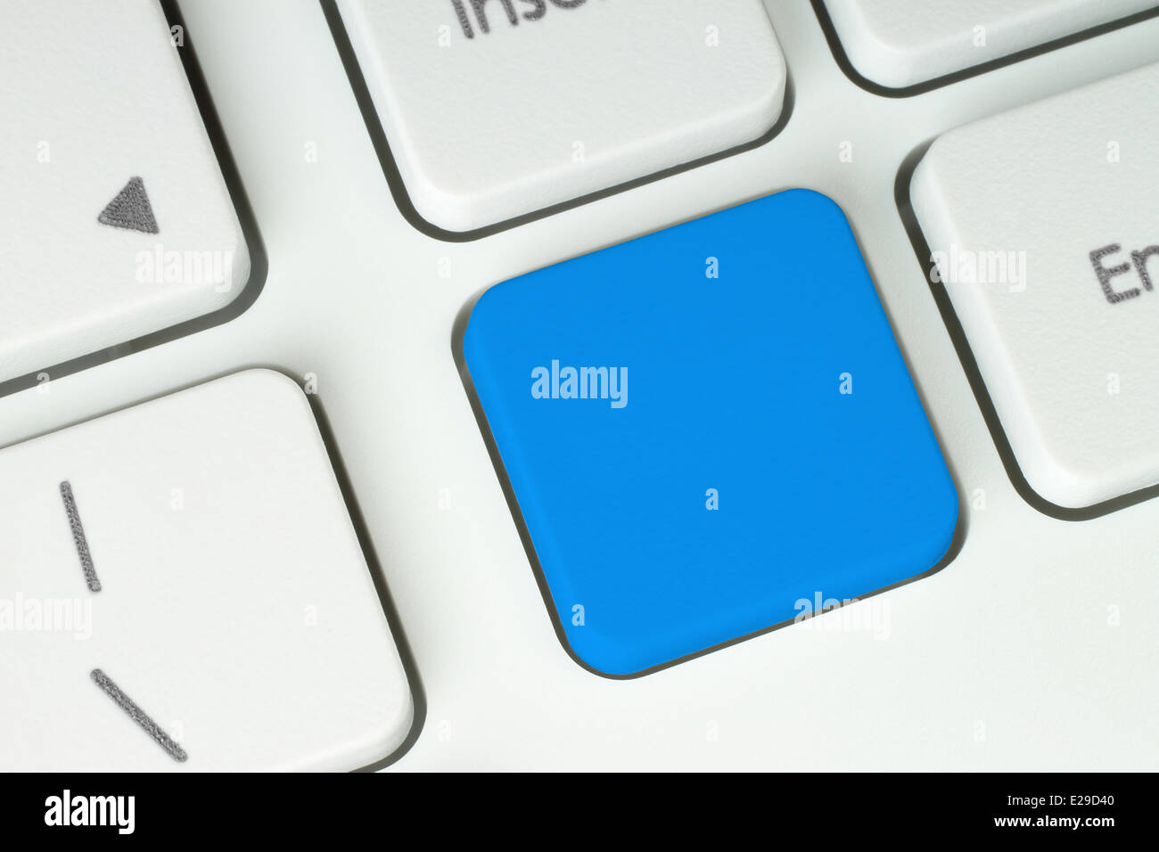 Blank blue button on the keyboard close-up Stock Photo - Alamy