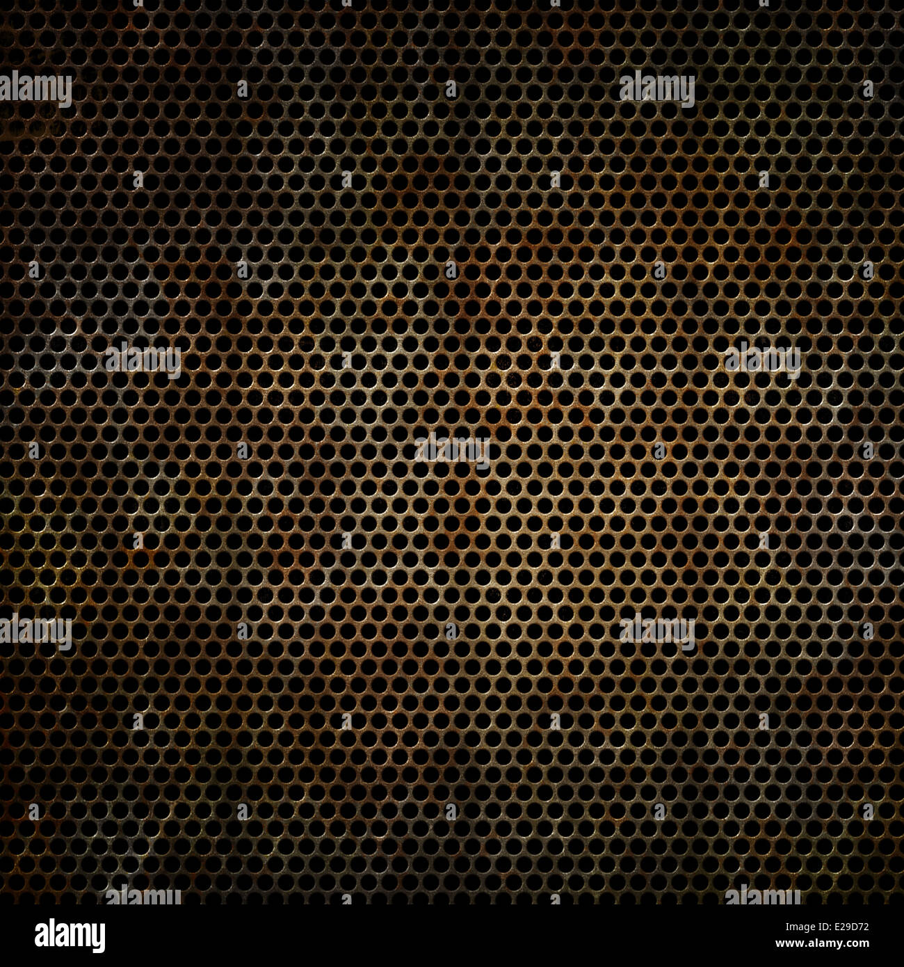 Perforated metal background with a grunge rust effect Stock Photo - Alamy