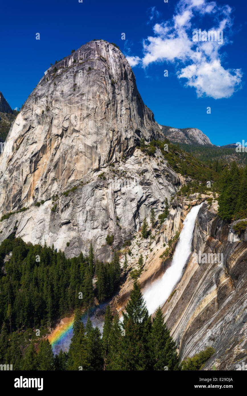 Nevada Fall, Half Dome and Liberty Cap, Yosemite National Park ...