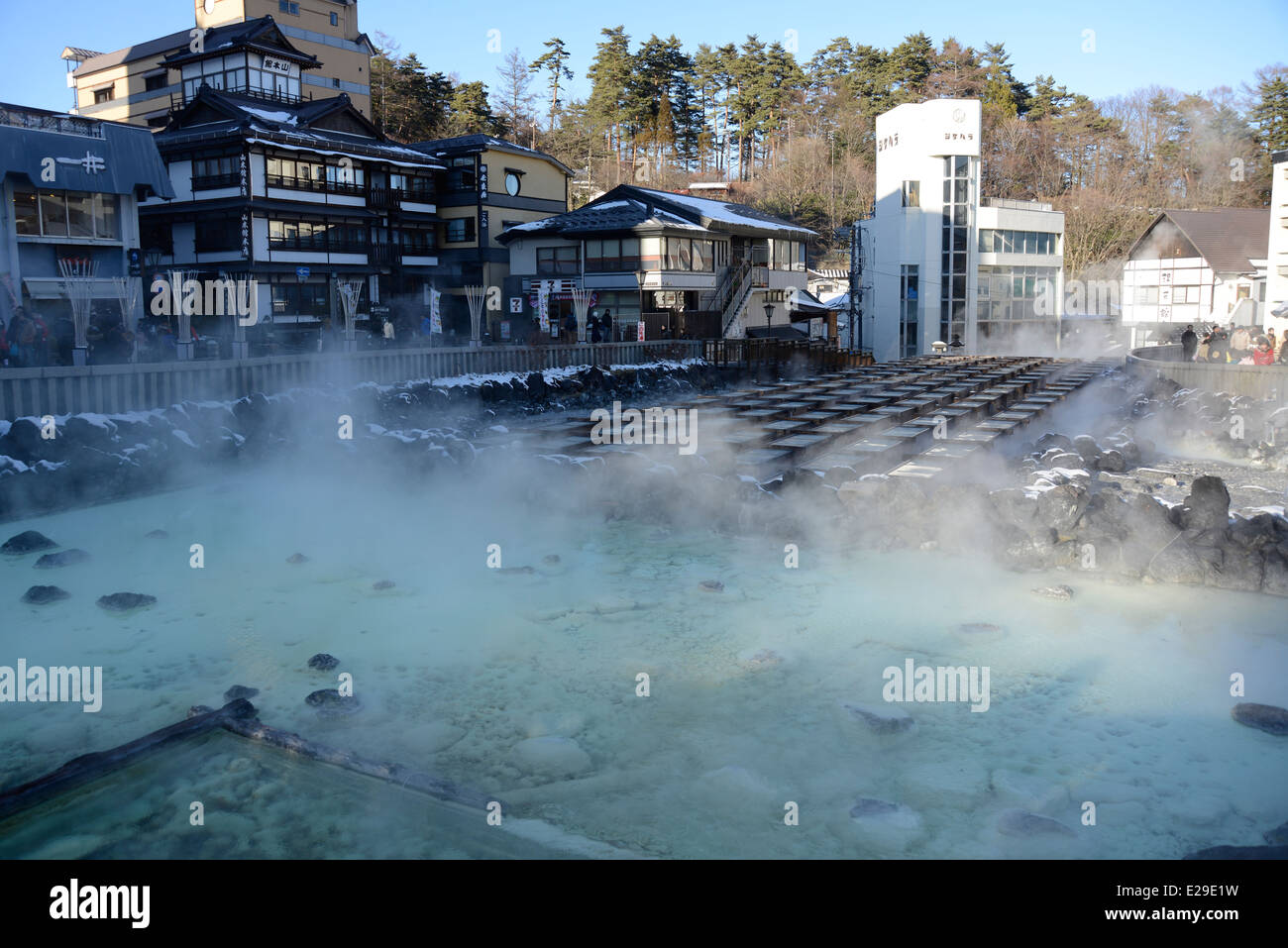 Yubatake (Hot Water Field) of Kusatsu Onsen, Agatsuma, Gunma, Japan ...
