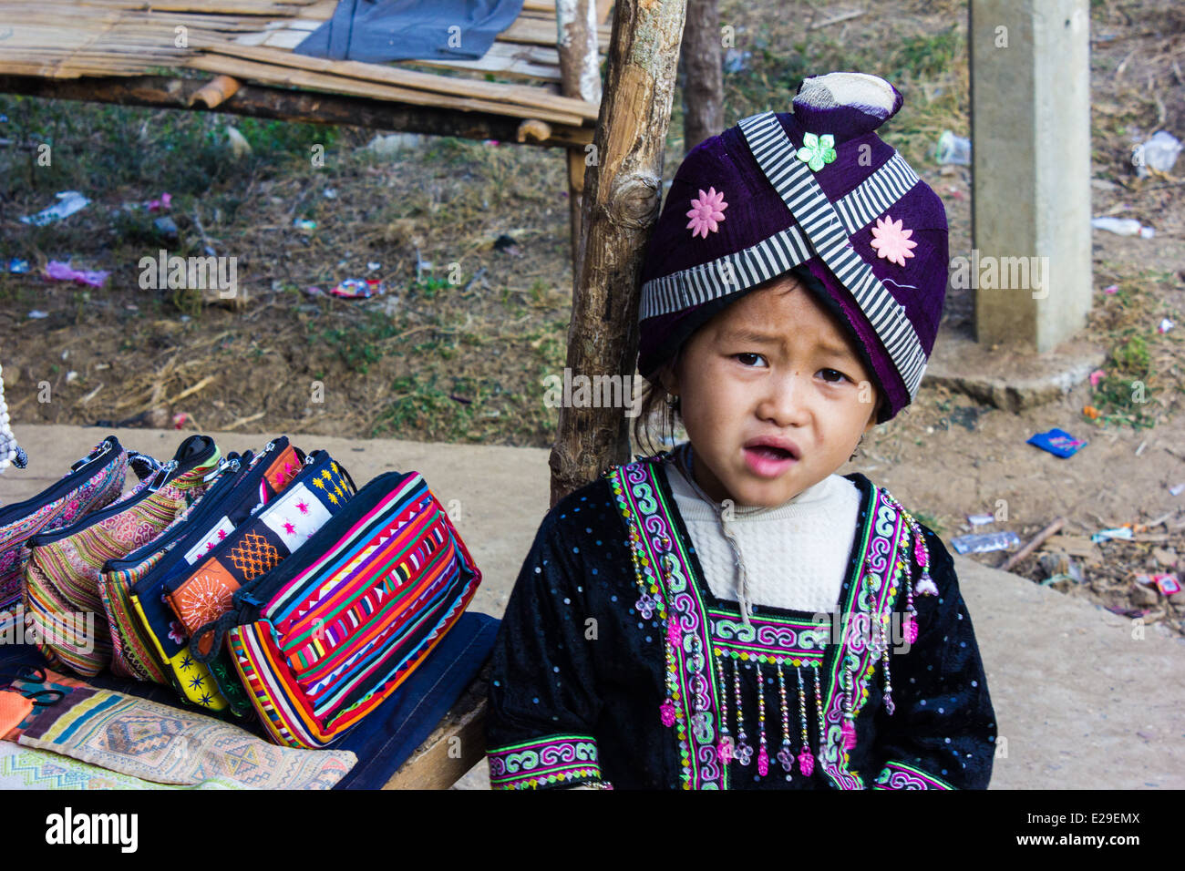 Lao girl in traditional costume in the ancient town of Luang Prabang ...