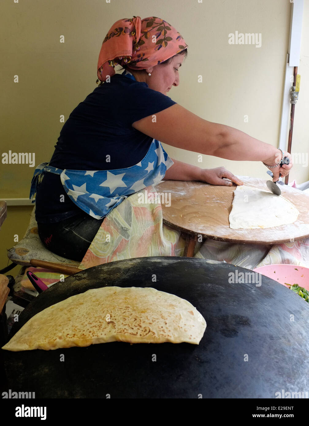 Turkish woman cooking pastry Stock Photo - Alamy