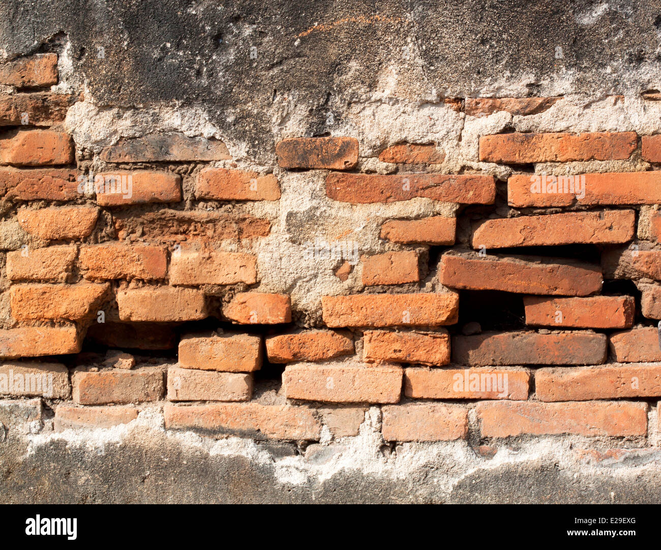 Decayed, cracked concrete vintage brick wall background Stock Photo - Alamy