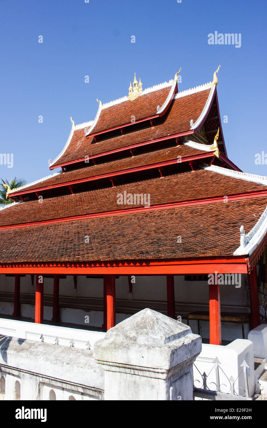 Temple roof in the ancient town of Luang Prabang, situated in northern ...