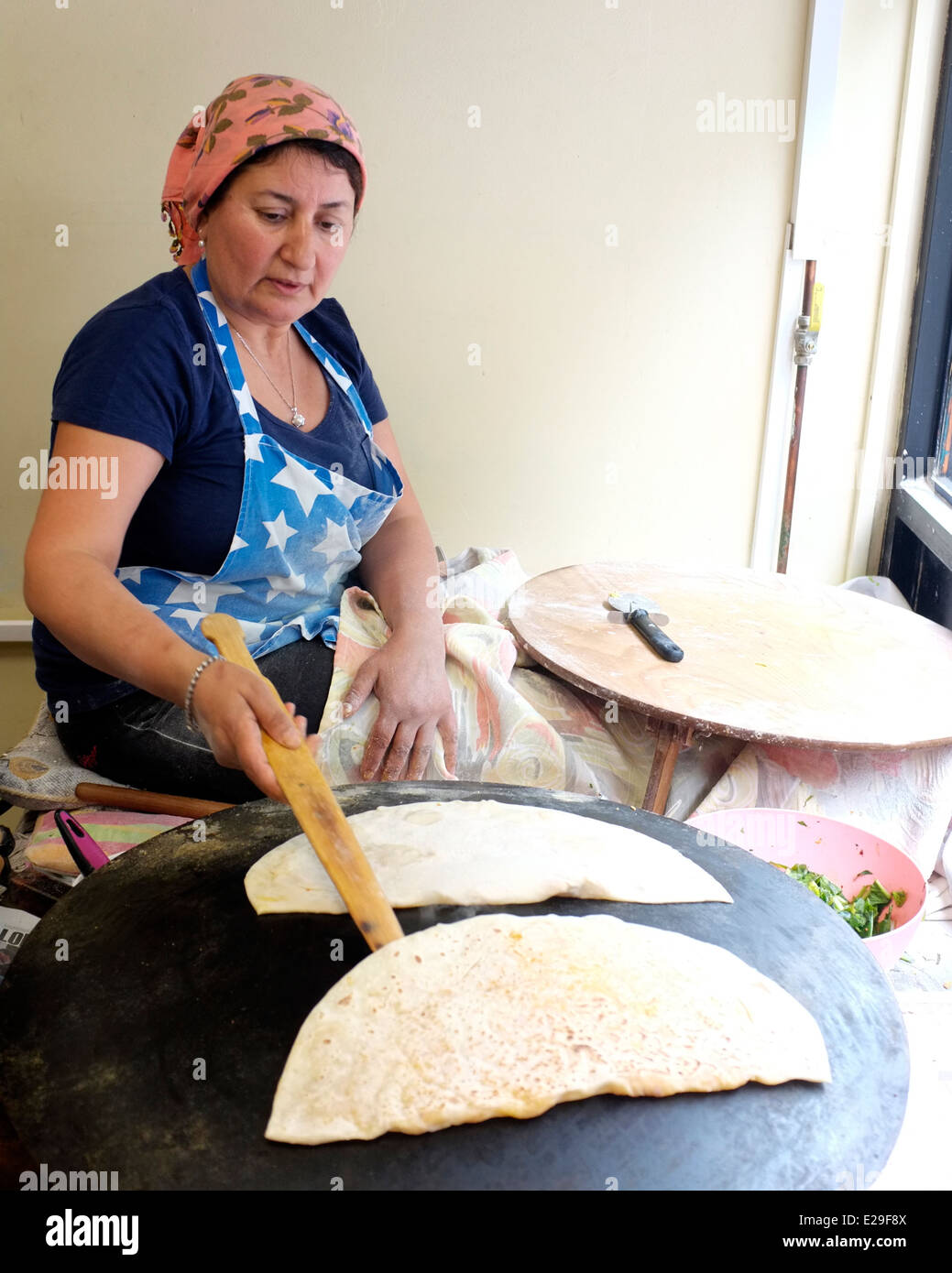 Turkish woman cooking pastry Stock Photo - Alamy