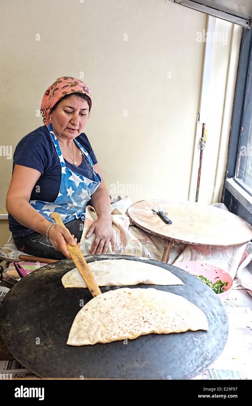 Turkish woman cooking pastry Stock Photo - Alamy