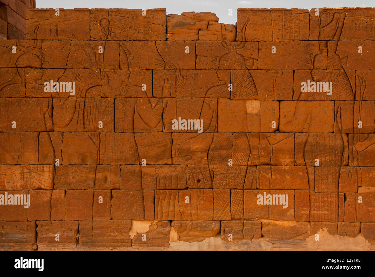 Reliefs on Apademak Temple, Naqa, northern Sudan Stock Photo - Alamy