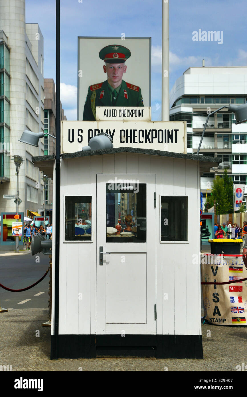 Checkpoint Charlie old East West border crossing post in ...