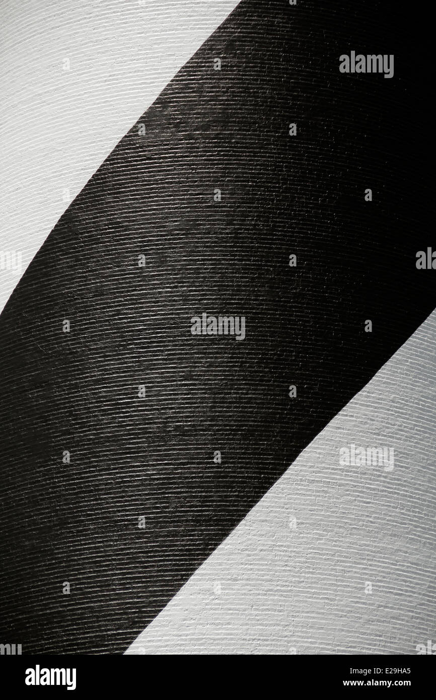 Black and white striped brick pattern on cylindrical wall Stock Photo ...