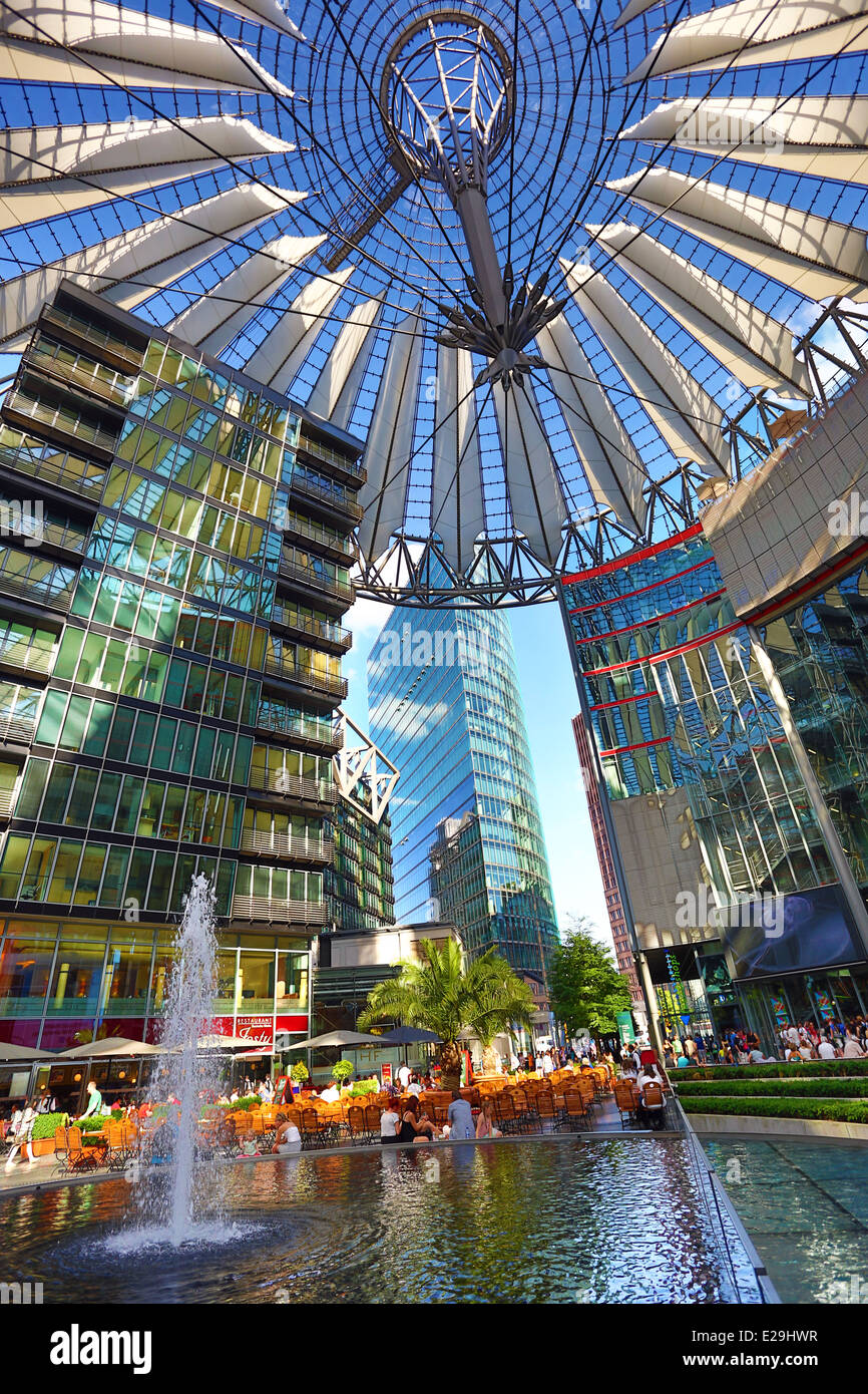 Roof of the Sony Centre in Potsdamer Platz in Berlin, Germany Stock ...