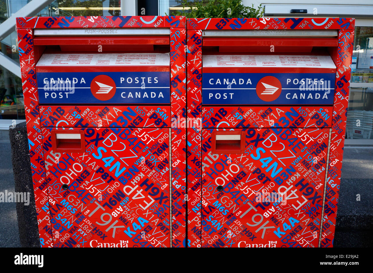 Canada Post Mailboxes Decorated With Canadian Postal Codes Kerrisdale Vancouver BC Canada canada-post-mailboxes-decorated-with-canadian-postal-codes-kerrisdale-vancouver-bc-canada