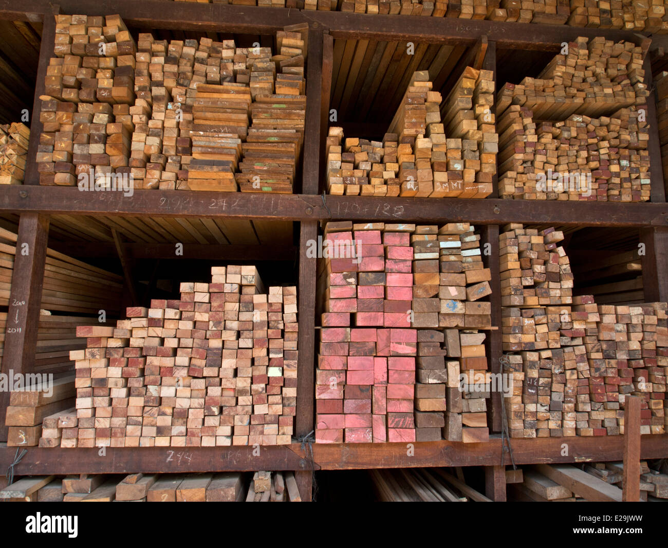 Timberyard selling hard wood in Jakarta, Indonesia Stock Photo - Alamy