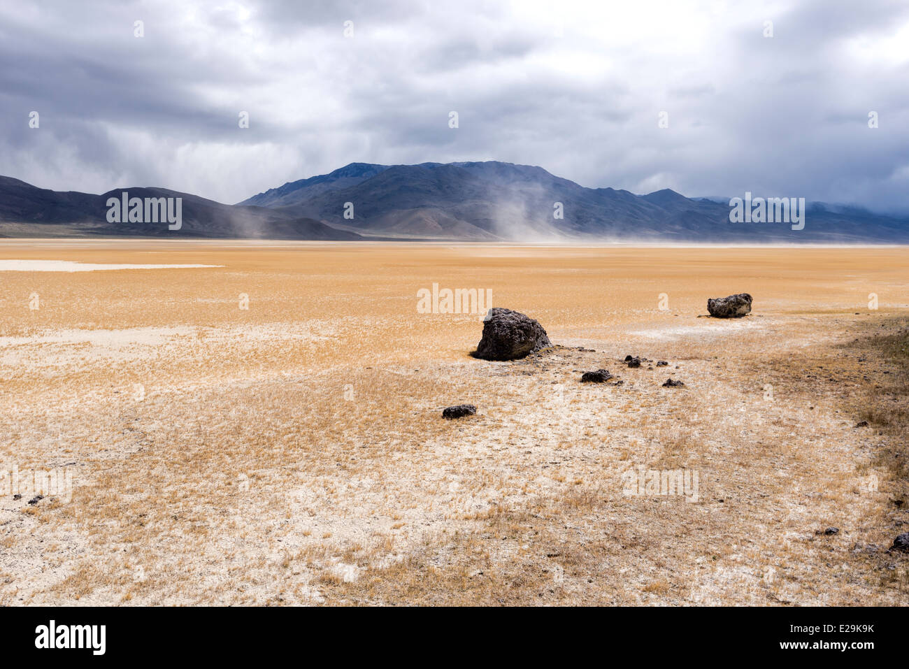 Boulders on a dry lake bed in Northern Nevada Stock Photo - Alamy
