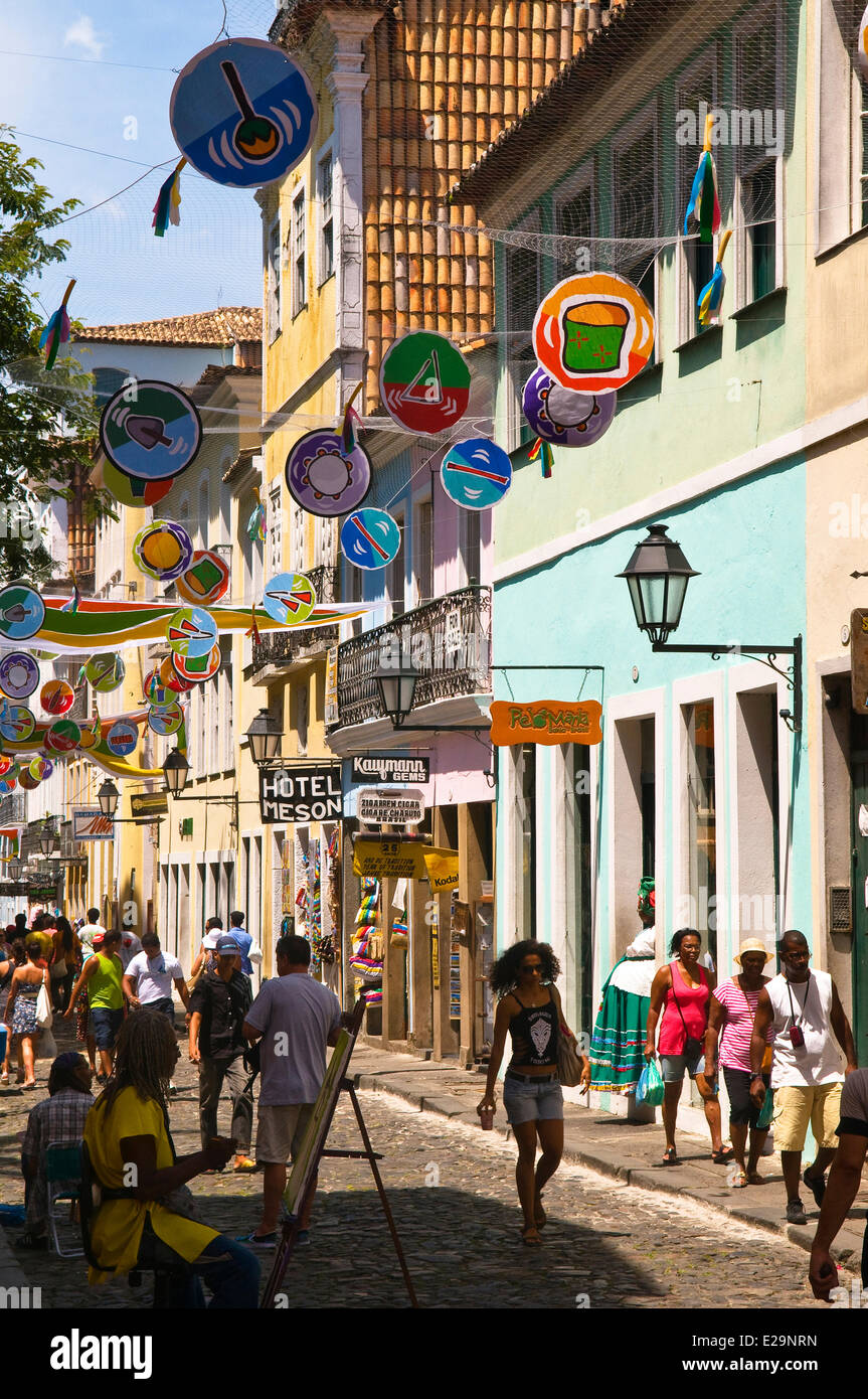 Brazil, Bahia state, Salvador de Bahia, historical center listed as World Heritage by UNESCO ...