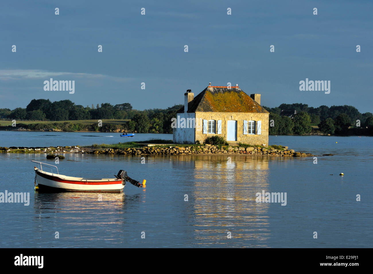 France, Morbihan, Etel River, ile de Saint Cado (Saint Cado's Island ...