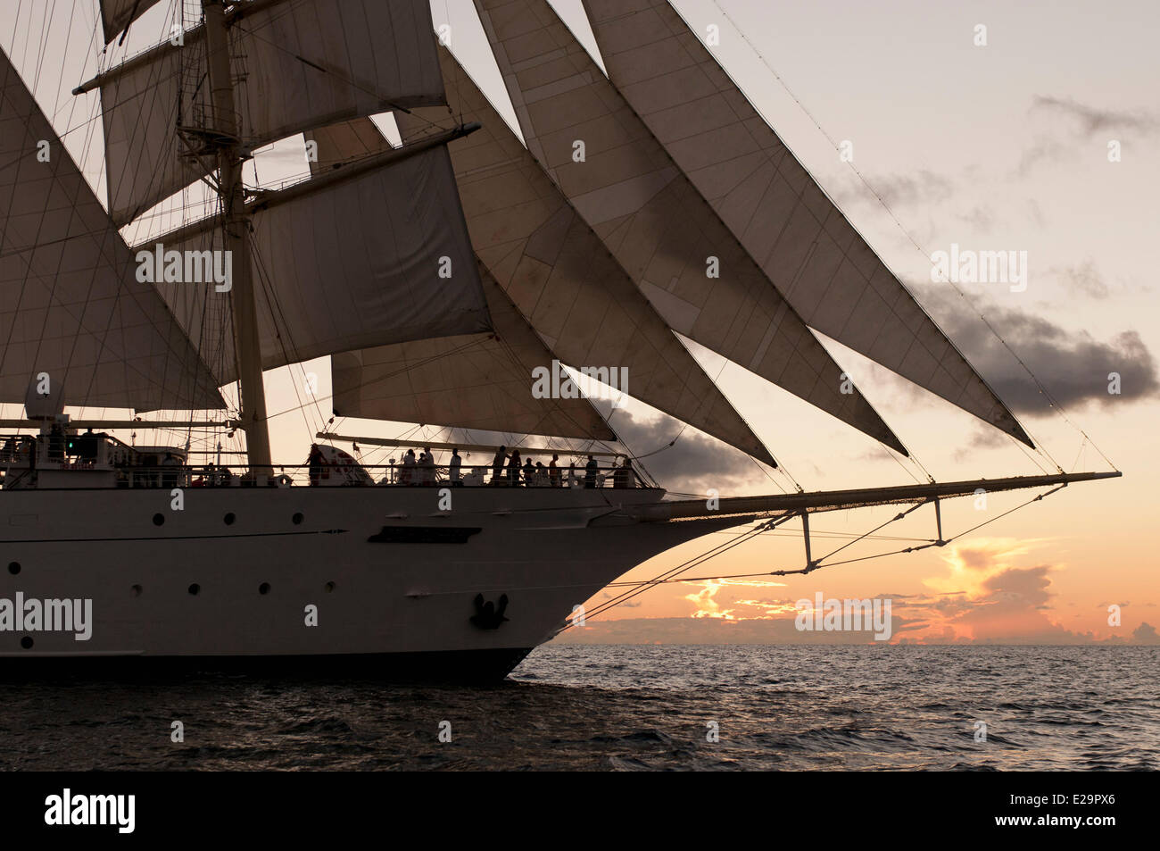 Dominica, Star Clipper sailing cruise ship Stock Photo - Alamy