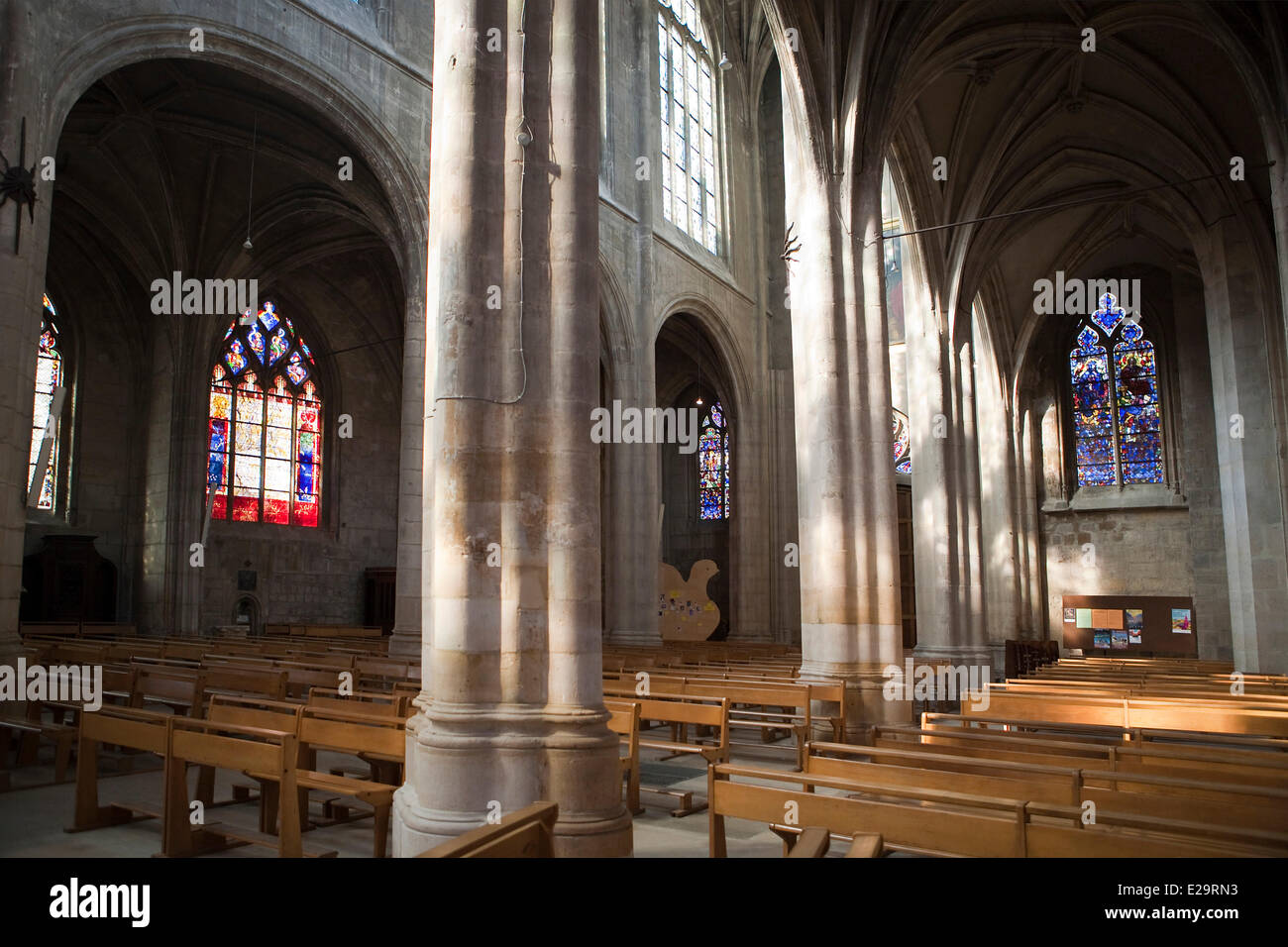France, Seine et Marne, Melun, interior of Saint Aspais church Stock ...