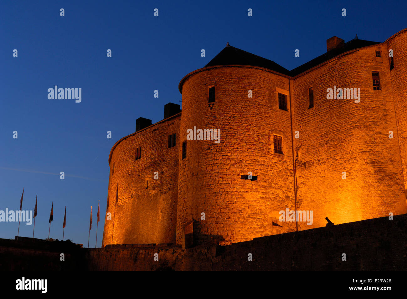 France, Ardennes, Sedan, castle by night Stock Photo - Alamy