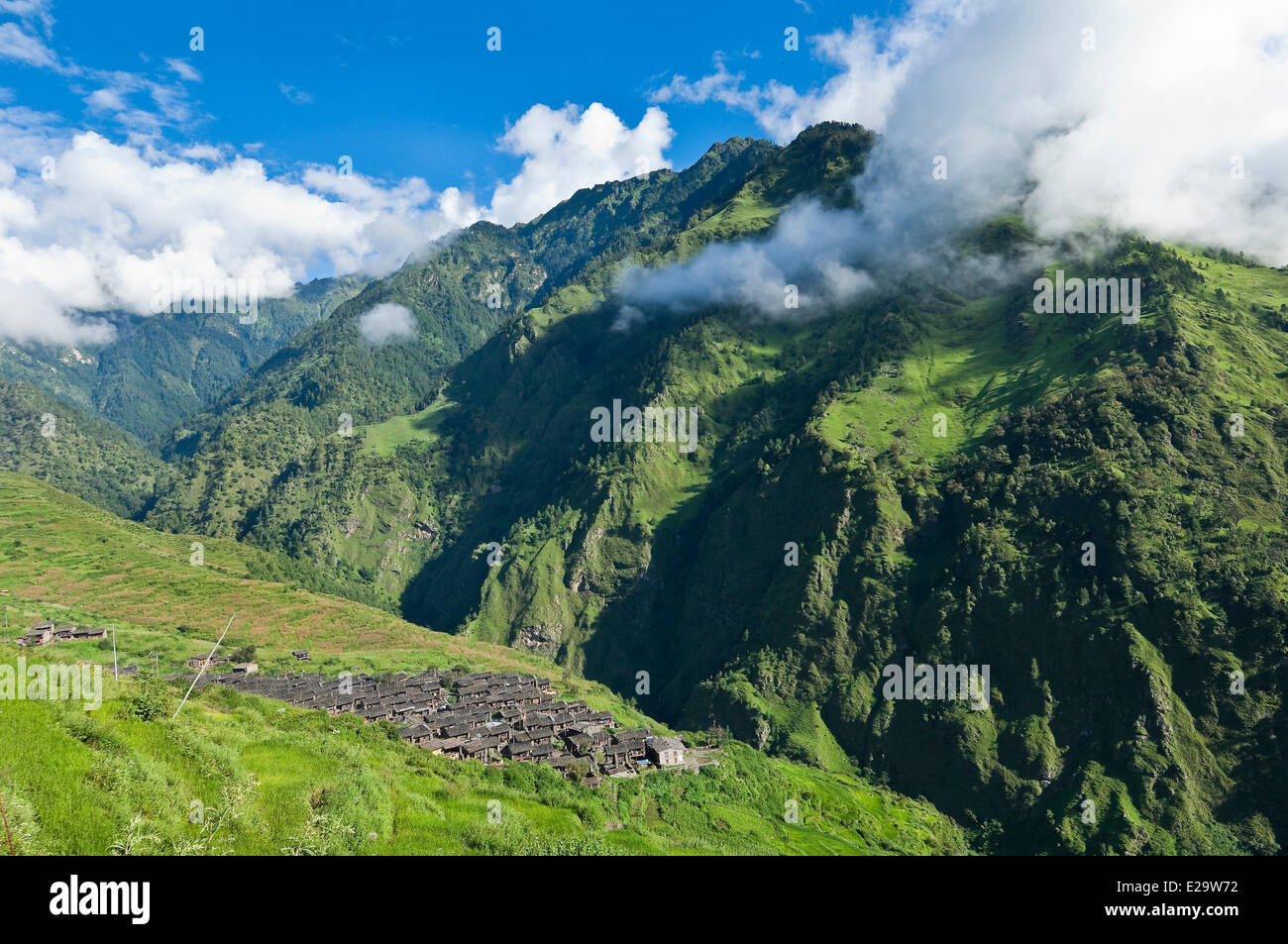 Gatlang village people hi-res stock photography and images - Alamy