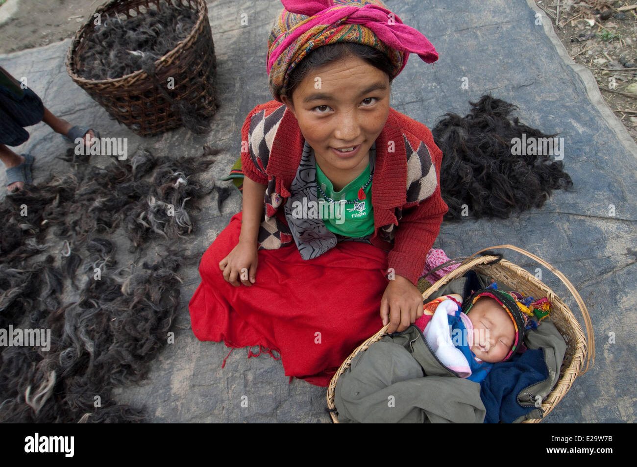Nepal, Bagmati Zone, Rasuwa District, Trisuli Valley, Gatlang, Tamang ...