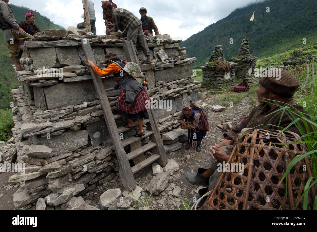 Nepal, Bagmati Zone, Rasuwa District, Trisuli Valley, Gatlang, Tamang ...