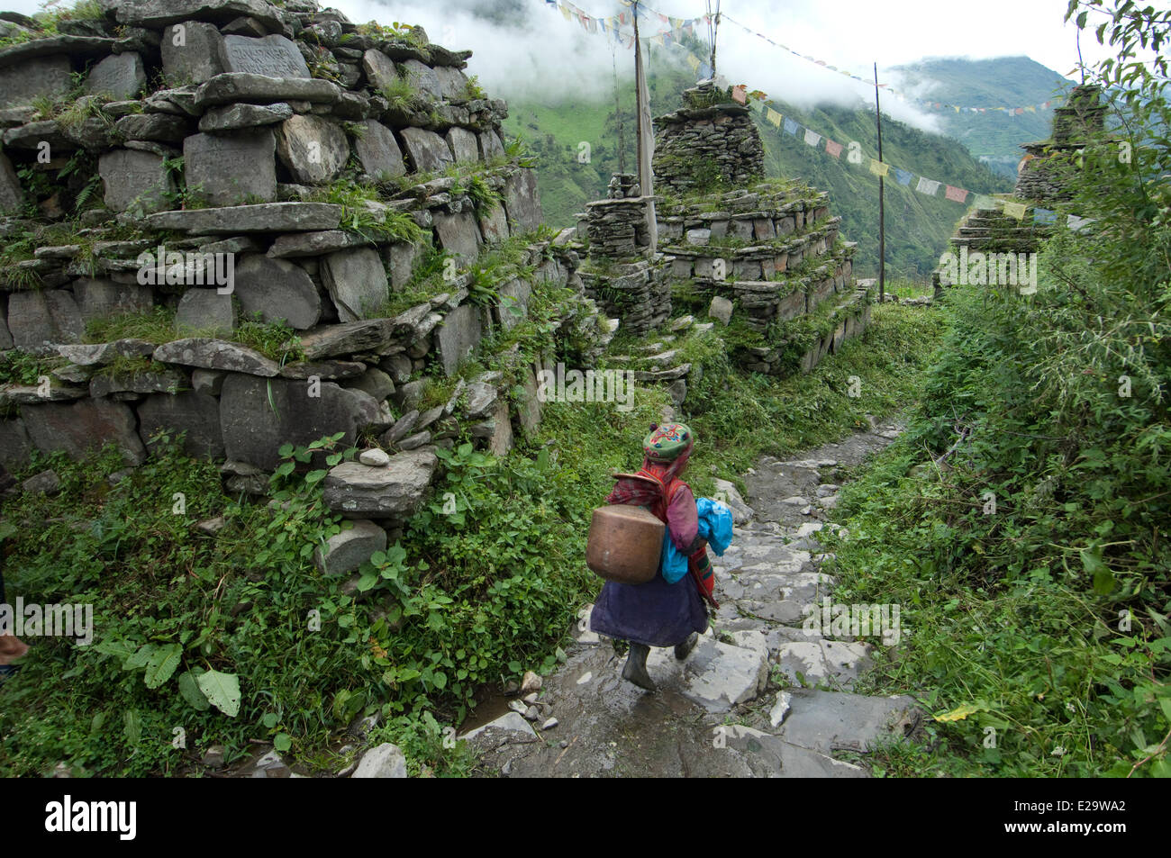 Nepal, Bagmati Zone, Rasuwa District, Trisuli Valley, Gatlang, Tamang ...