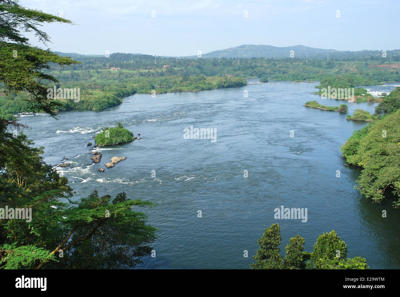aerial view around the Bujagali Falls in Uganda (Africa Stock Photo - Alamy