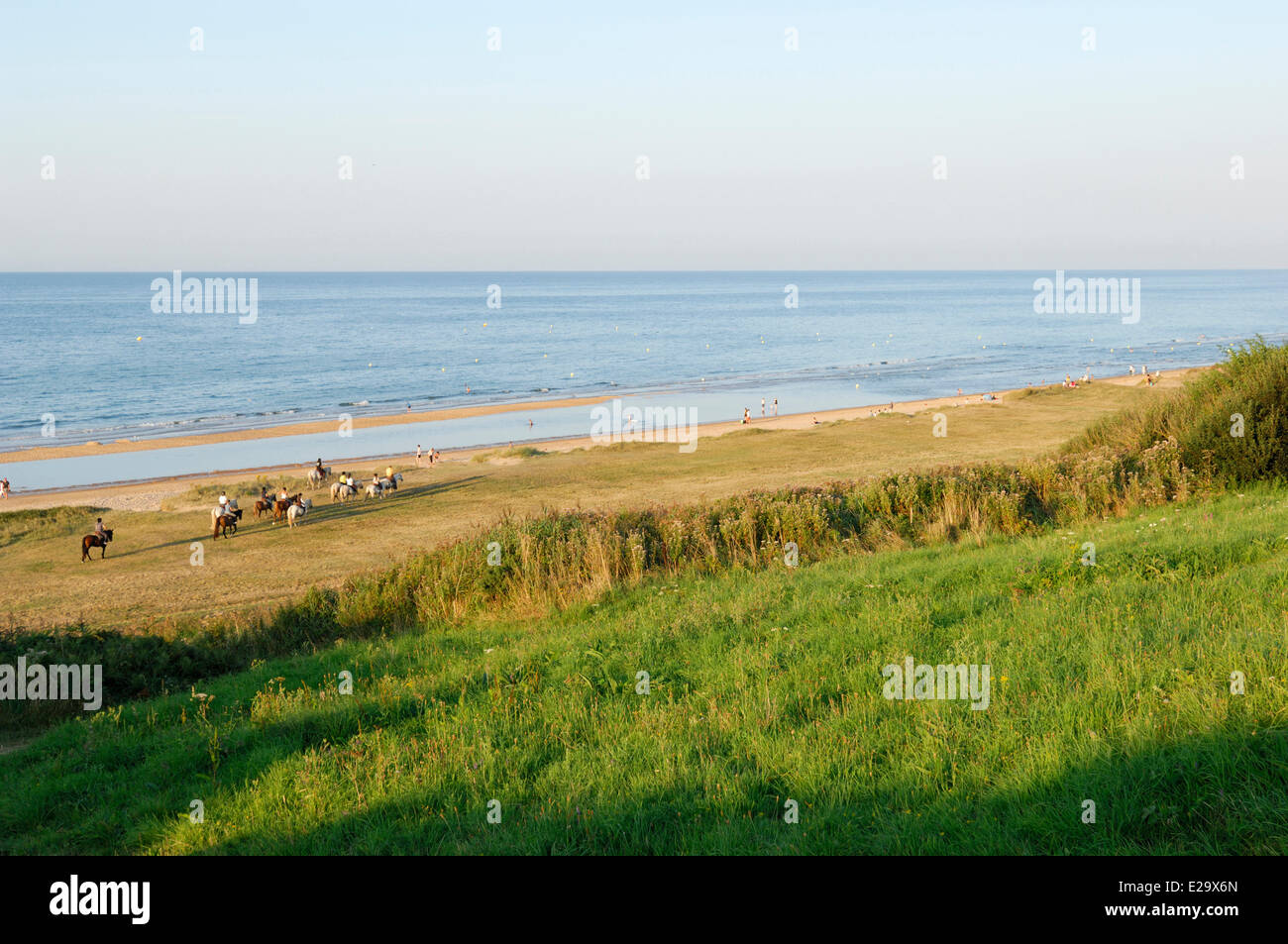 France, Calvados, Colleville sur Mer, Omaha Beach, ride along the beach ...