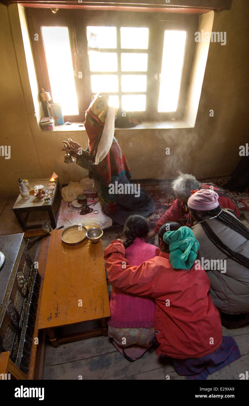 India, Jammu and Kashmir state, Ladakh, Saboo Lhamo, or oracle from ...