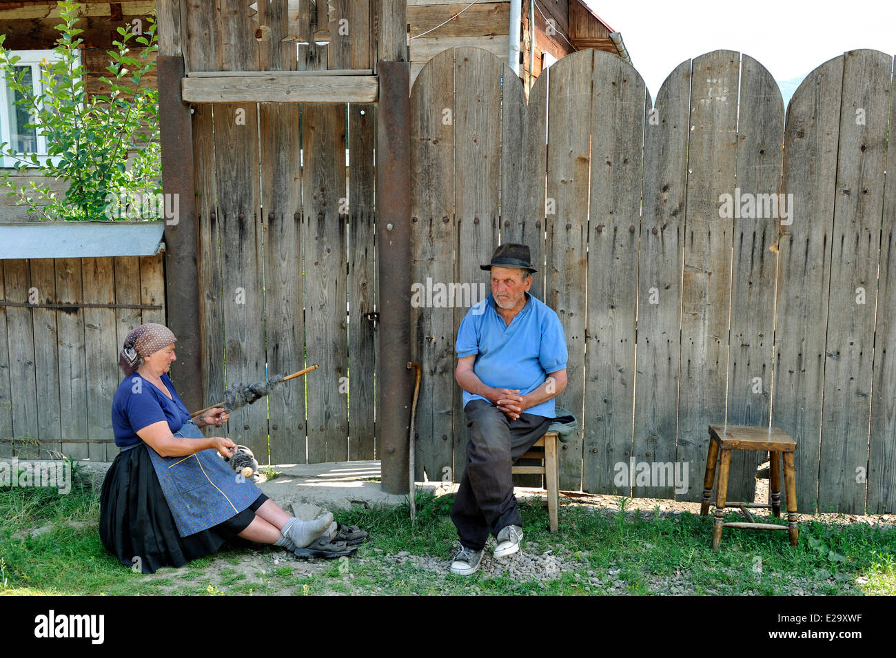 Romania, Carpathian Mountains, Maramures region, Iza valley, village of ...