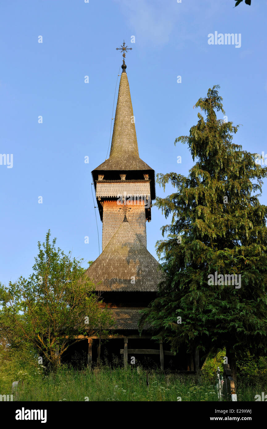 Romania, Carpathian Mountains, Maramures region, Iza valley, church ...