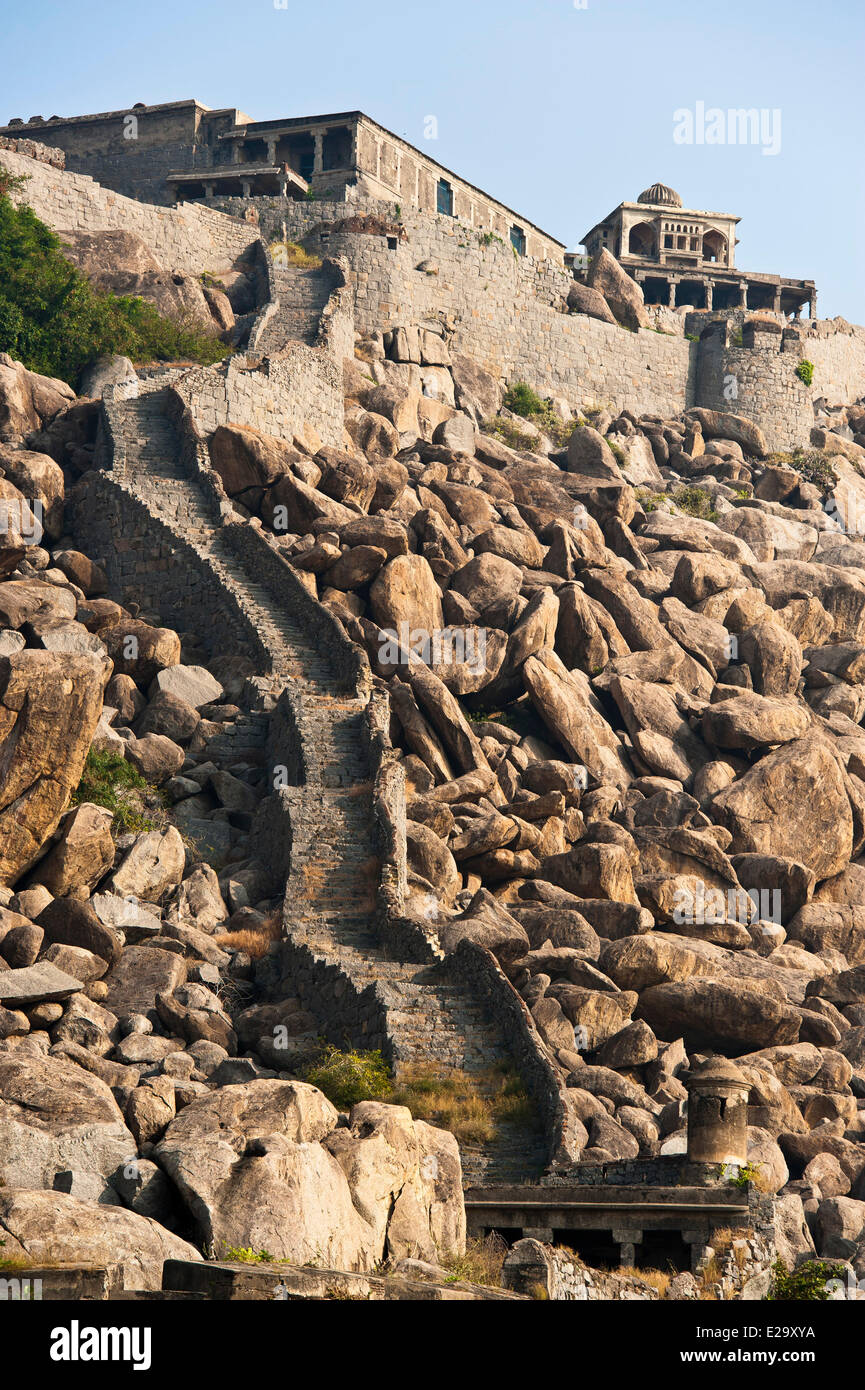 India, Tamil Nadu State, Gingee, the remains of the forts built in the ...