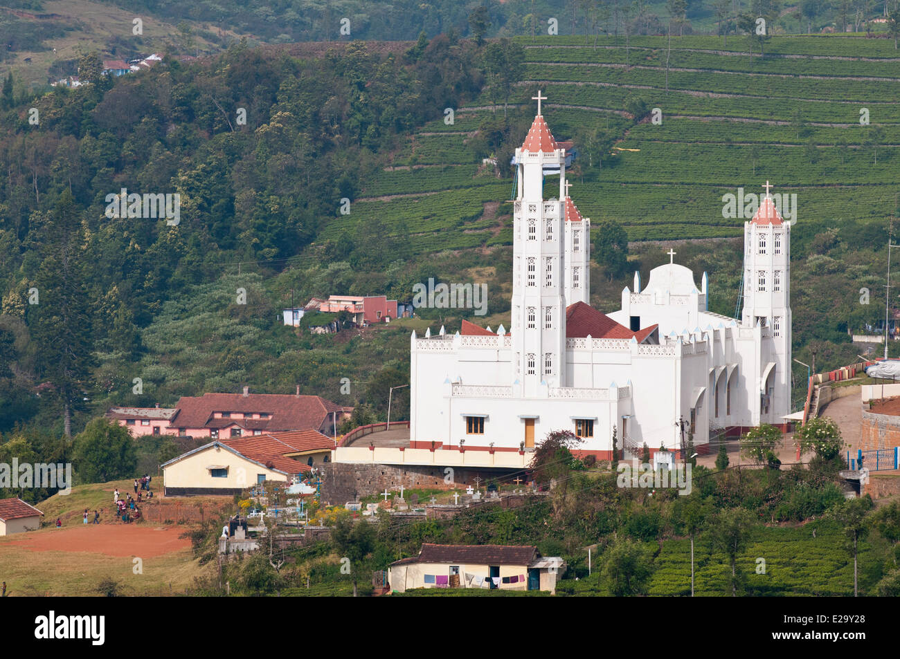 India, Tamil Nadu State, the village of Kotagiri in the Nilgiri Hills ...
