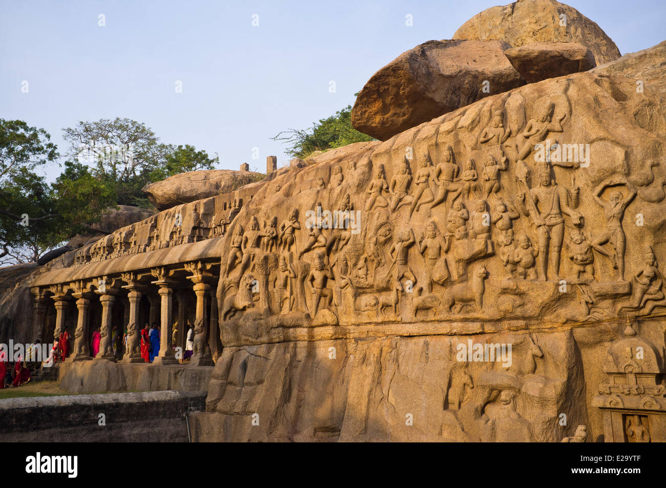 India, Tamil Nadu State, Mahabalipuram (or Mamallapuram), the Descent of the Ganges (also called ...