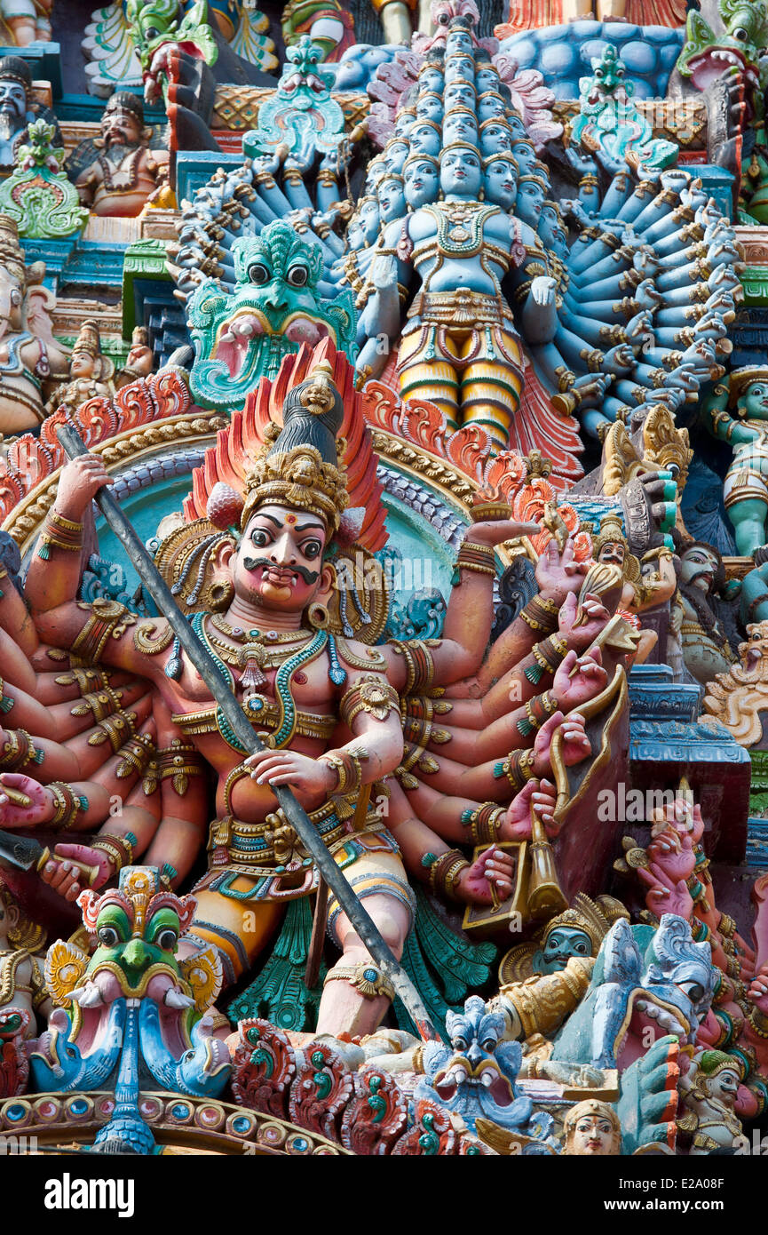 India, Tamil Nadu state, Madurai, Sri Meenakshi temple is a masterpiece ...