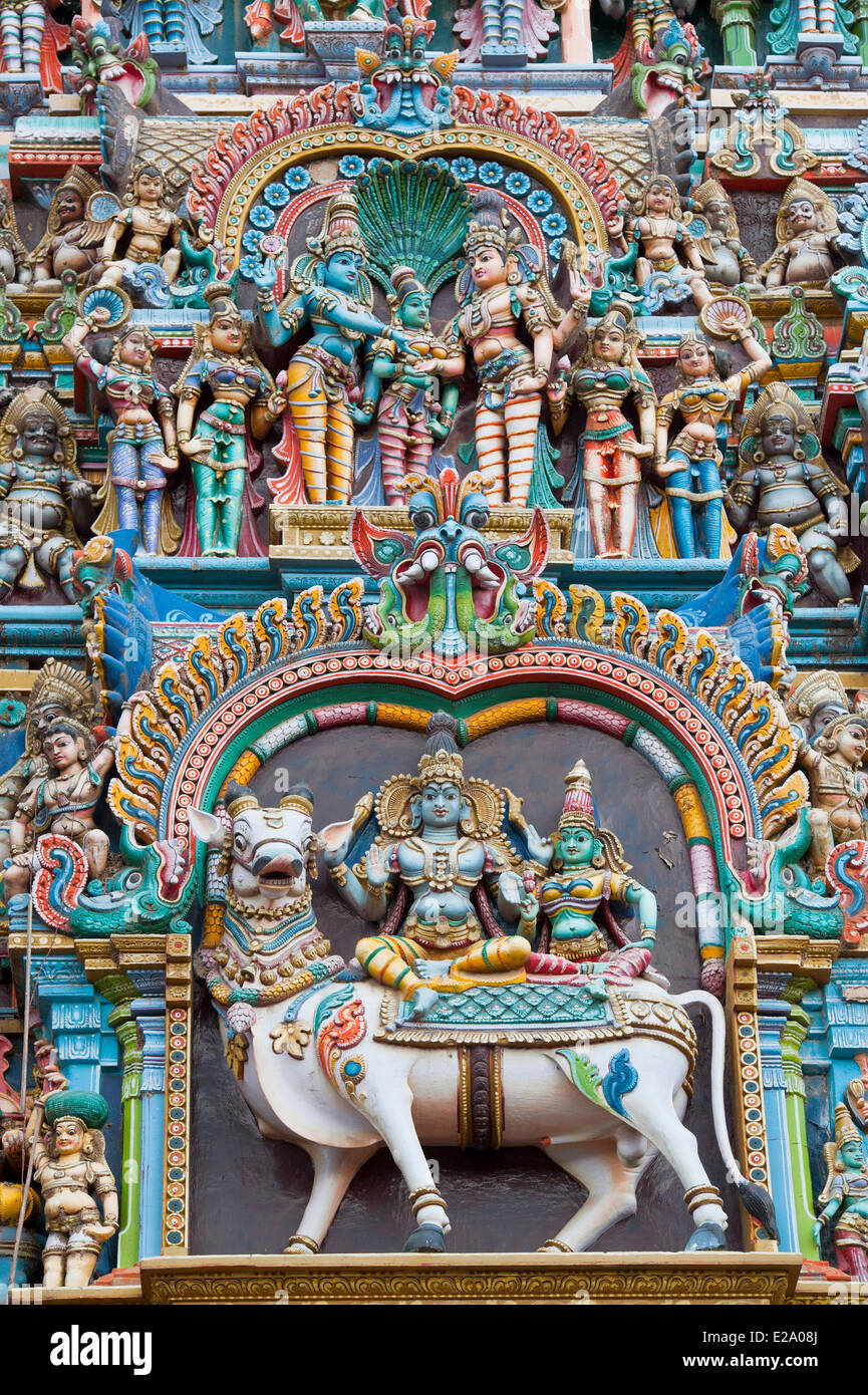 India, Tamil Nadu state, Madurai, Sri Meenakshi temple is a masterpiece ...