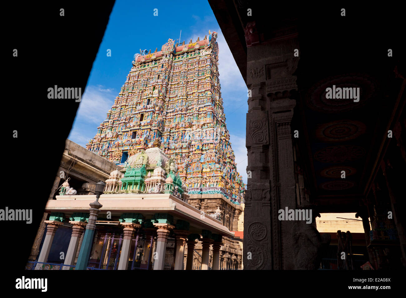 India, Tamil Nadu state, Madurai, Sri Meenakshi temple is a masterpiece ...