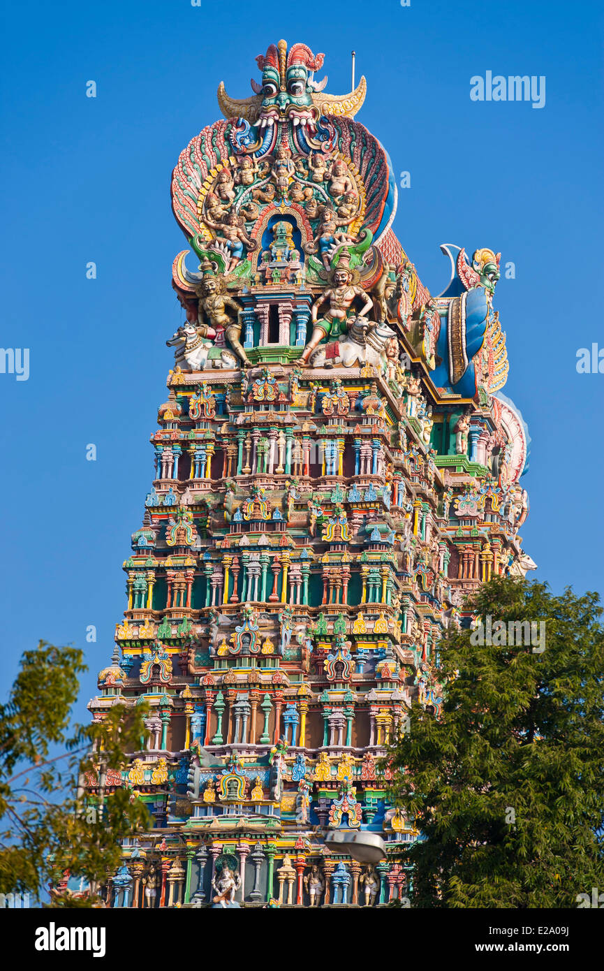 India, Tamil Nadu state, Madurai, Sri Meenakshi temple is a masterpiece ...
