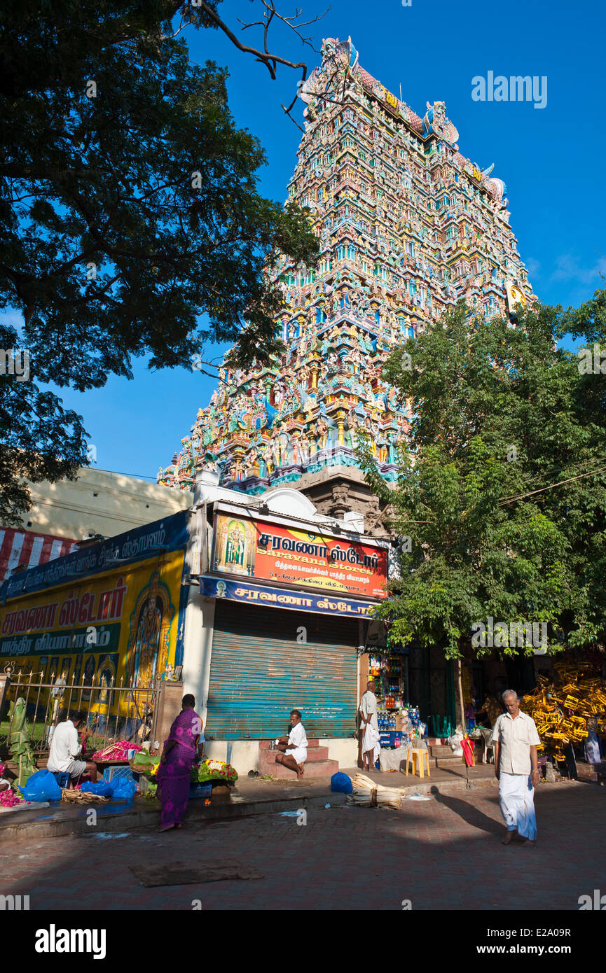 India, Tamil Nadu state, Madurai, Sri Meenakshi temple is a masterpiece ...