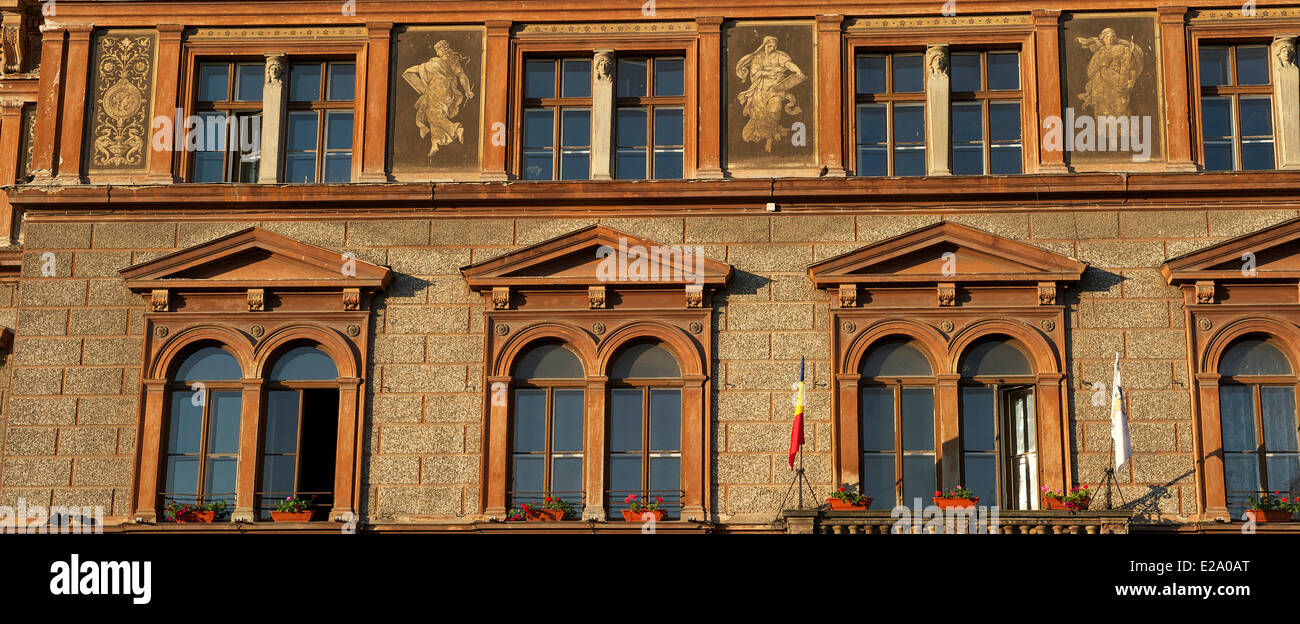 Romania, Transylvania, Brasov, boulevard Eroilor, the Rectorat Stock ...
