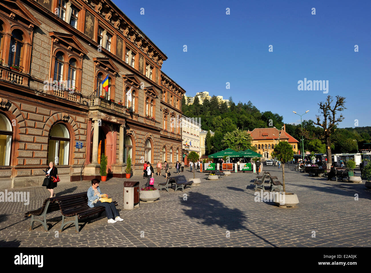 Romania, Transylvania, Brasov, boulevard Eroilor, the Rectorat Stock ...