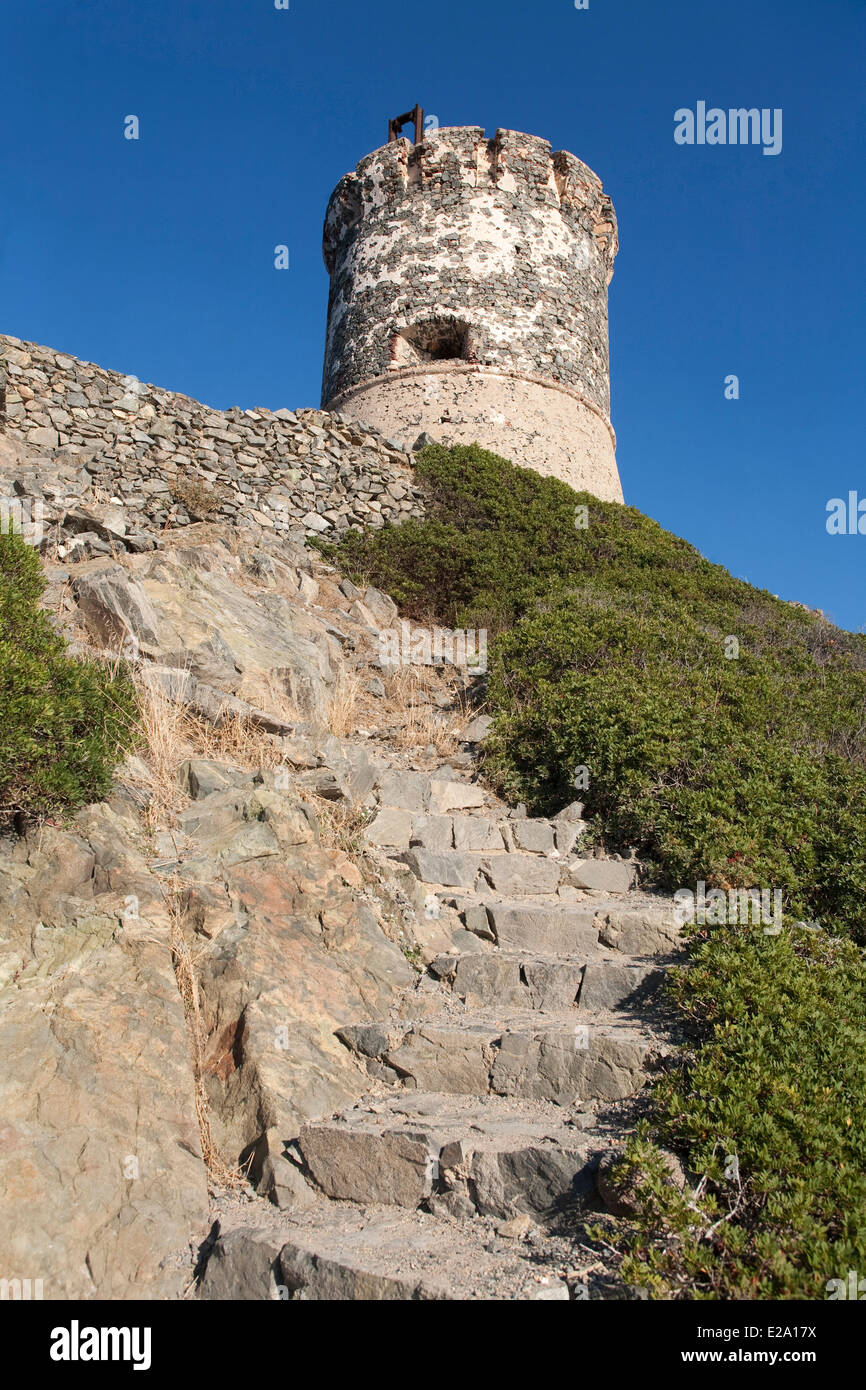 France, Corse du Sud, Ajaccio, Genoese tower of the Parata Stock Photo ...