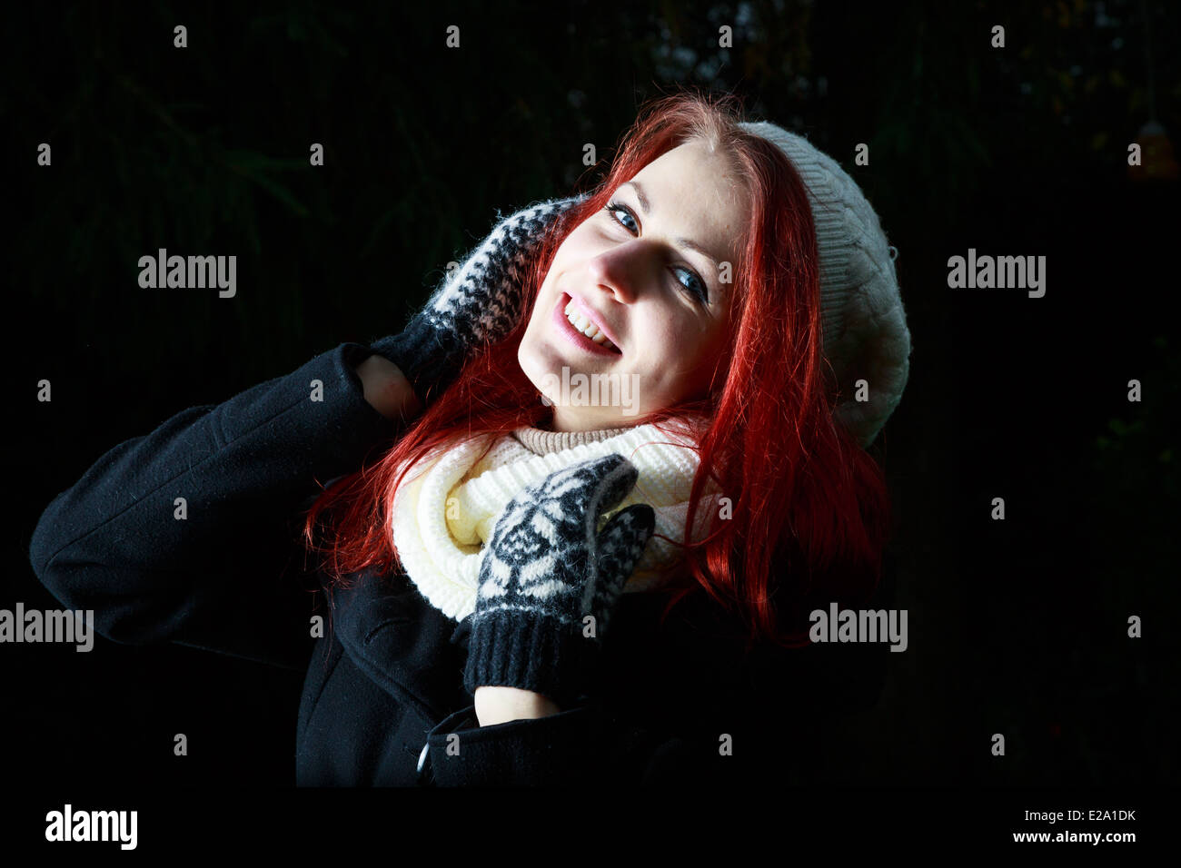 Dressed up worm for photographs on a cold day in wiltshire Stock Photo ...
