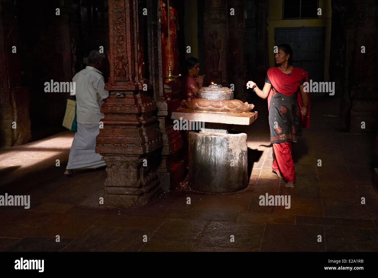 India, Tamil Nadu state, Madurai, Sri Meenakshi temple, Hindus inside ...